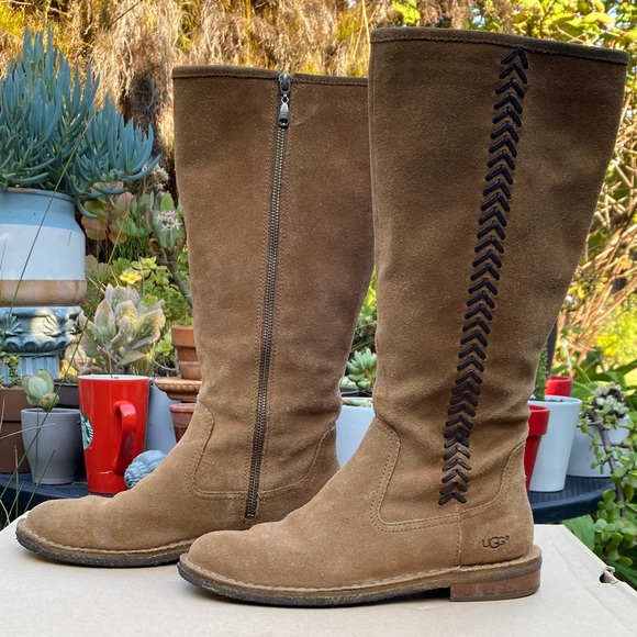 UGG | Shoes | Ugg Womens Tan Suede Tall Boots | Poshmark